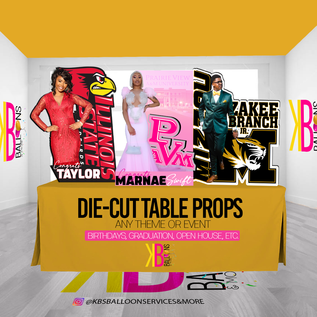 Die-Cut Standee Table Props – KB Balloons and More